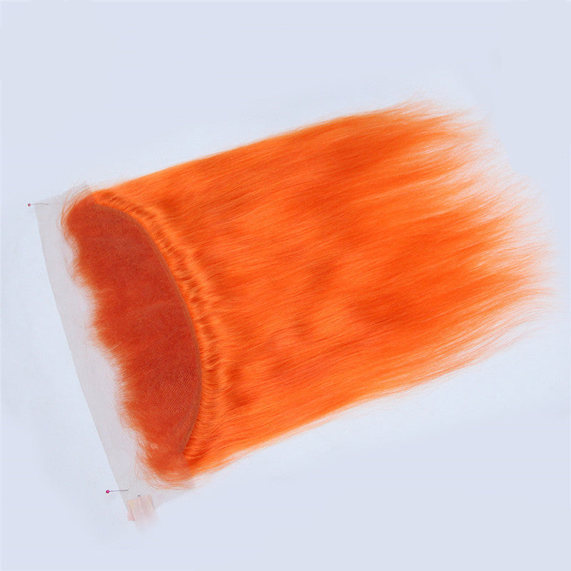 Color Human Hair Curtain Orange Hair Curtain – RightOn68
